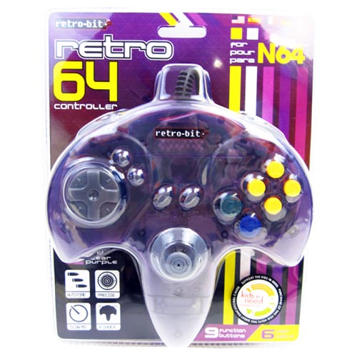 Retrospelbutiken.se – Retro64 Controller - Clear Purple (Nintendo 64)